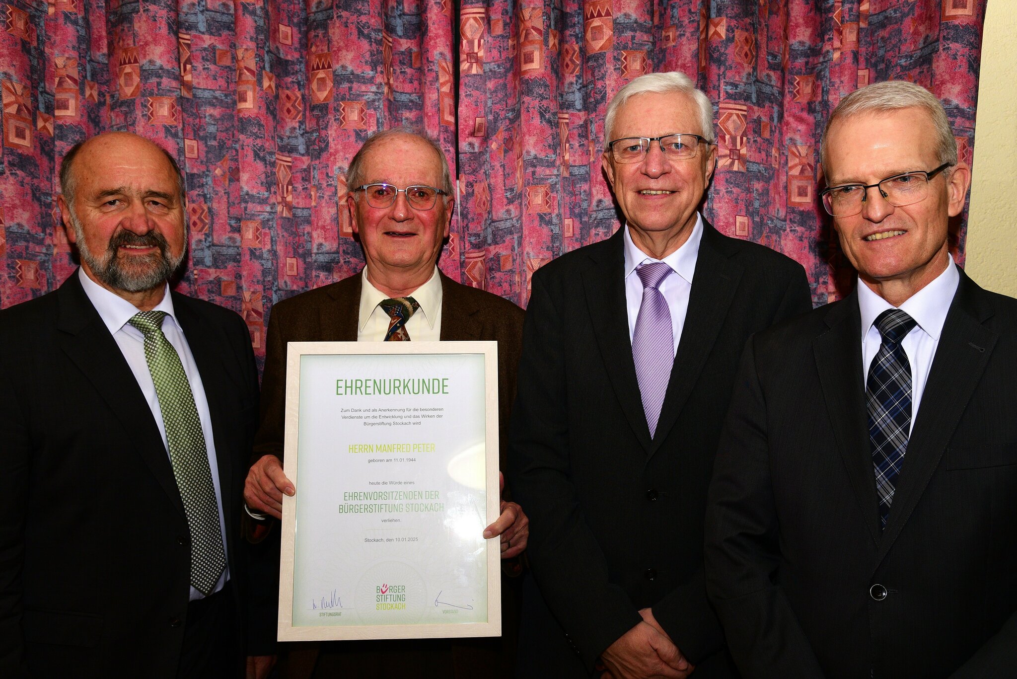 Neujahrsempfang 2025: Manfred Peter nun Ehrenvorsitzender der Bürgerstiftung Stockach - Stockach